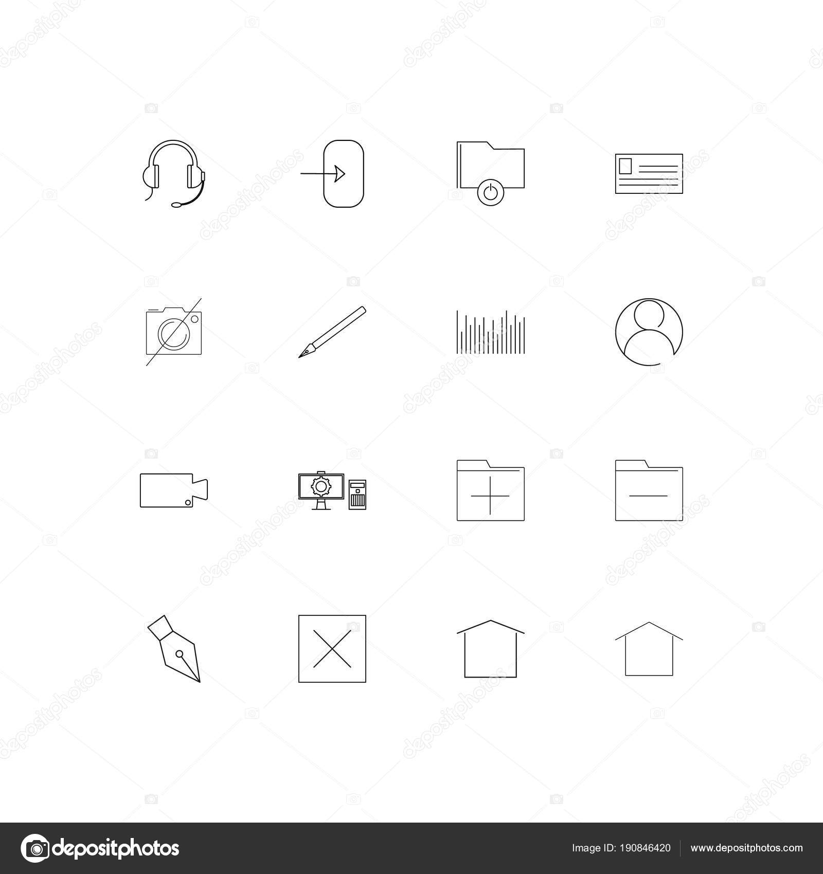 User Interface Simple Linear Icons Set Outlined Vector Icons Stock ...