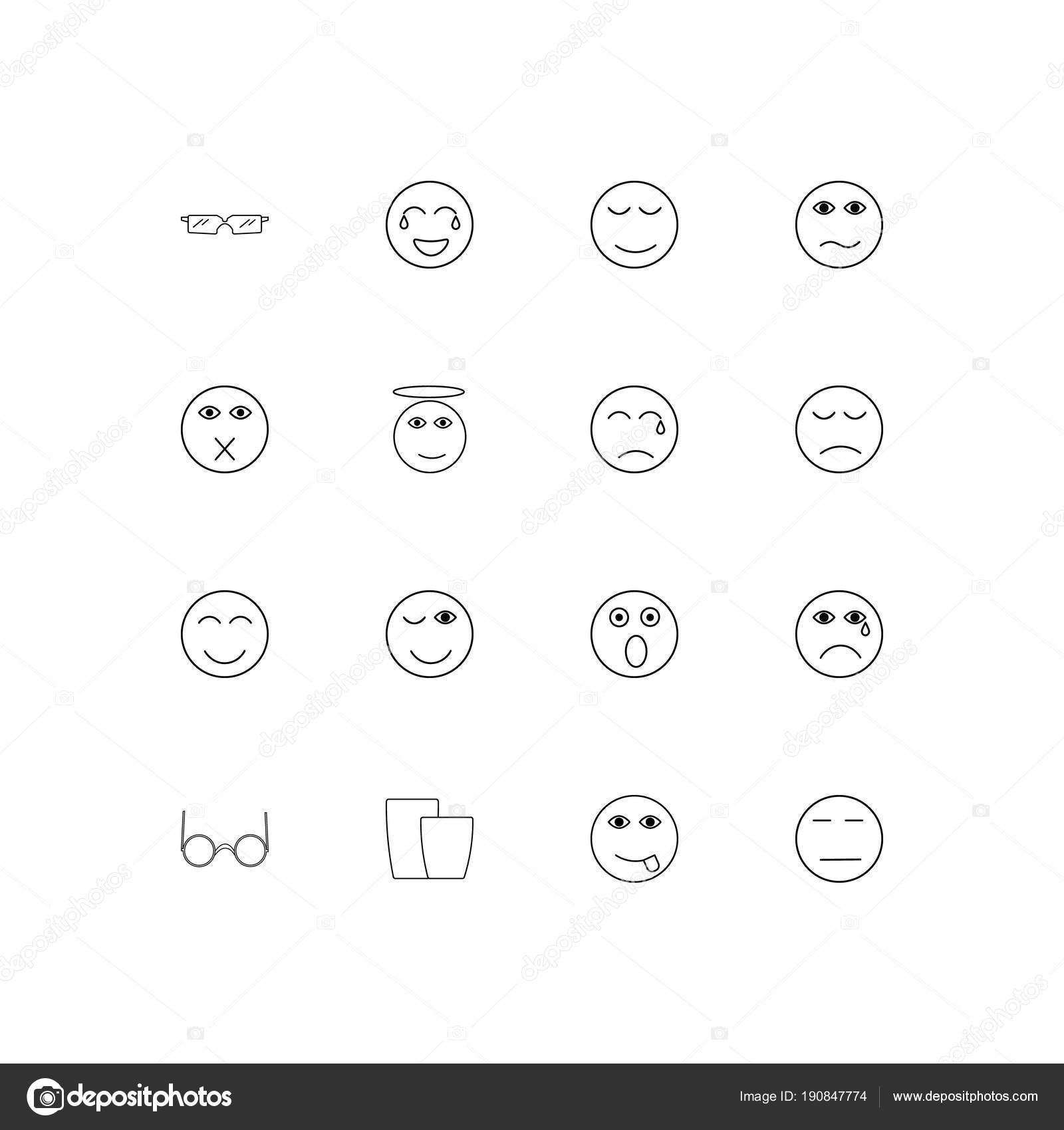 Emoticons Simple Linear Icons Set Outlined Vector Icons Stock Vector ...