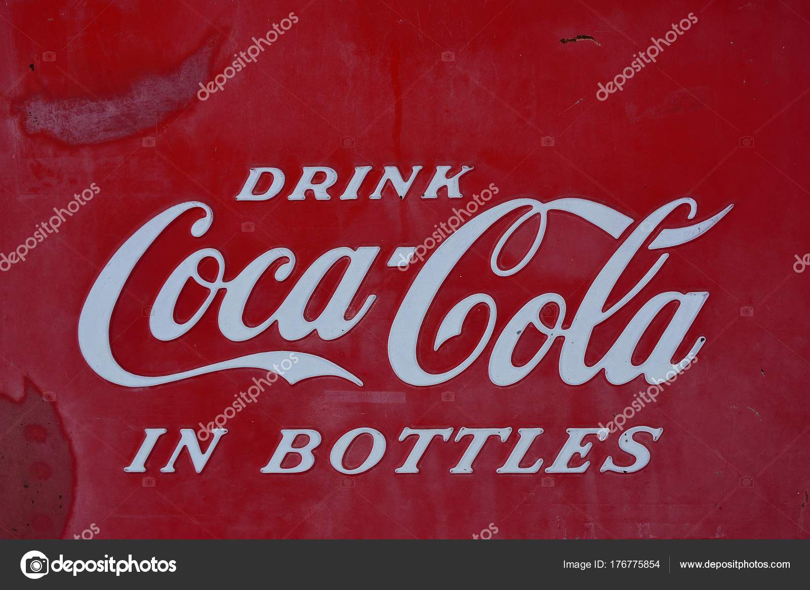 Sign of Coca-Cola painted in a rusty and old metal. – Stock Editorial ...