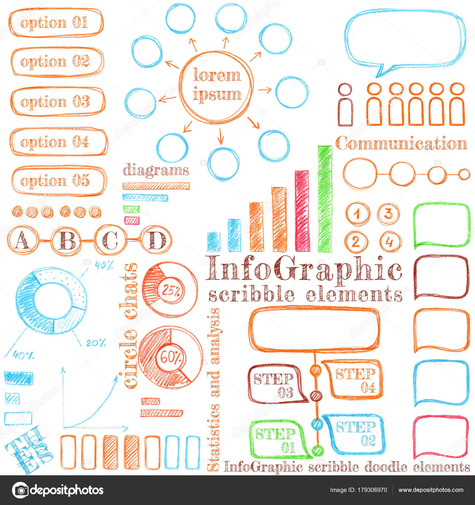 Infographic scribble elements — Stock Photo © nanka #179306970
