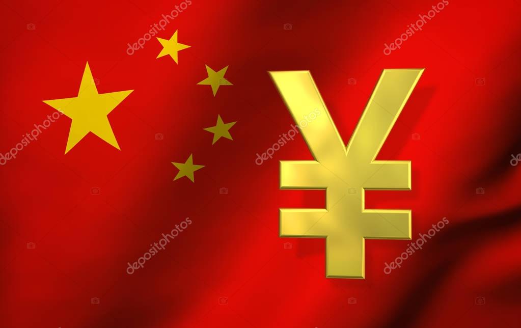 China Flag And Yuan Renminbi Symbol — Stock Photo © NiroDesign #157540822
