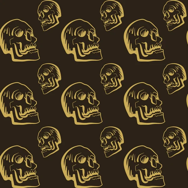 Cartoon skull pattern for print design. Dark background, seamless ...