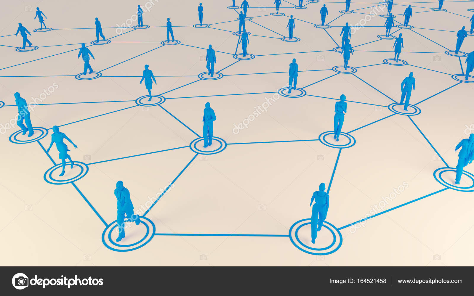 3D rendering with social communication and network — Stock Photo ...