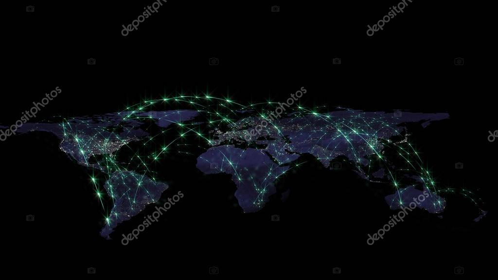 Representación 3D del mejor concepto de la red global, Internet ...