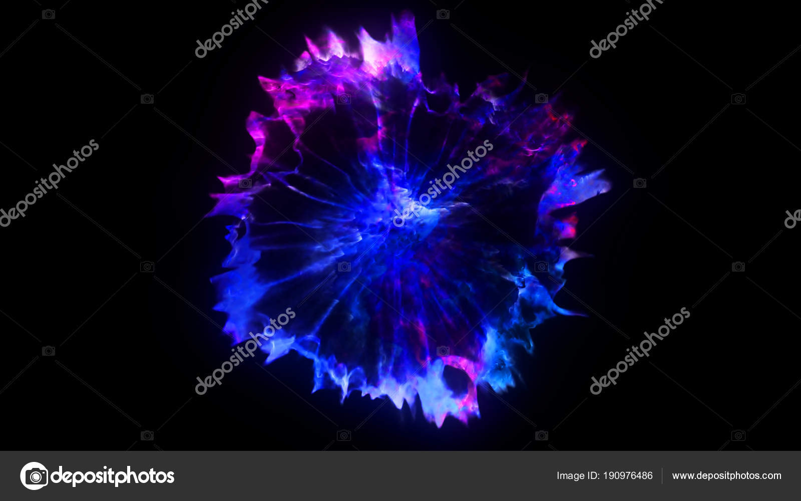 Rendering Explosion Smoke Shock Wave Divergent Waves Isolated Black ...