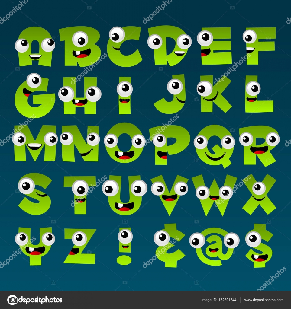 Green Cartoon Alphabet Stock Vector Image by ©Mictoon #132891344