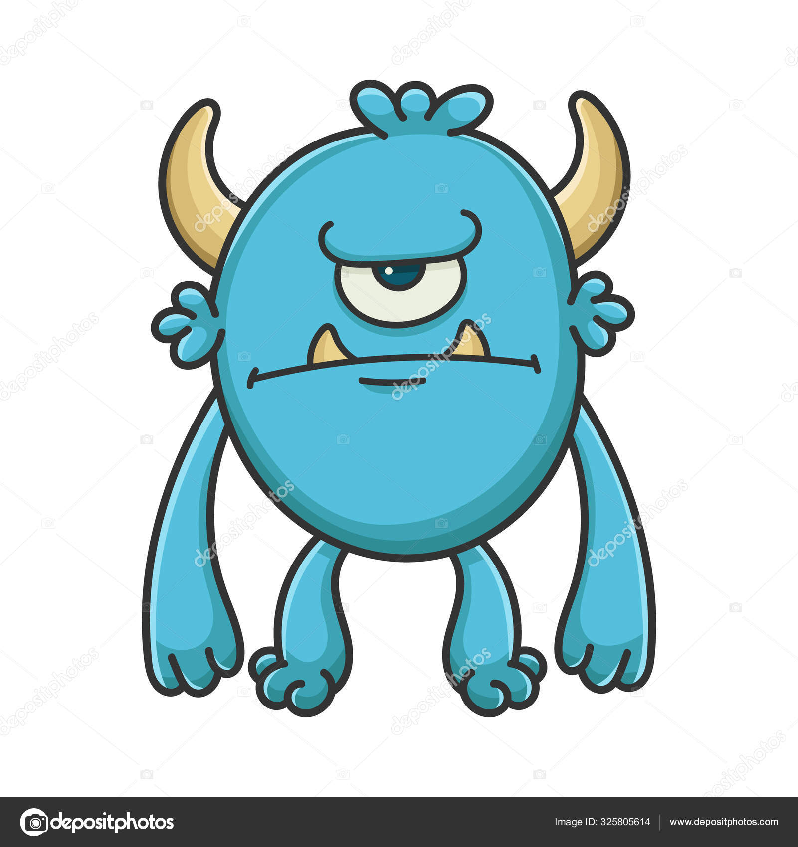 Angry Cyclops Cartoon Furry Creature Monster Stock Vector by ©Mictoon 325805614