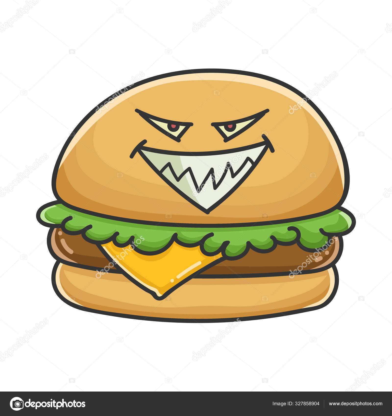 Evil cheese burger cartoon illustration Stock Vector Image by ©Mictoon ...