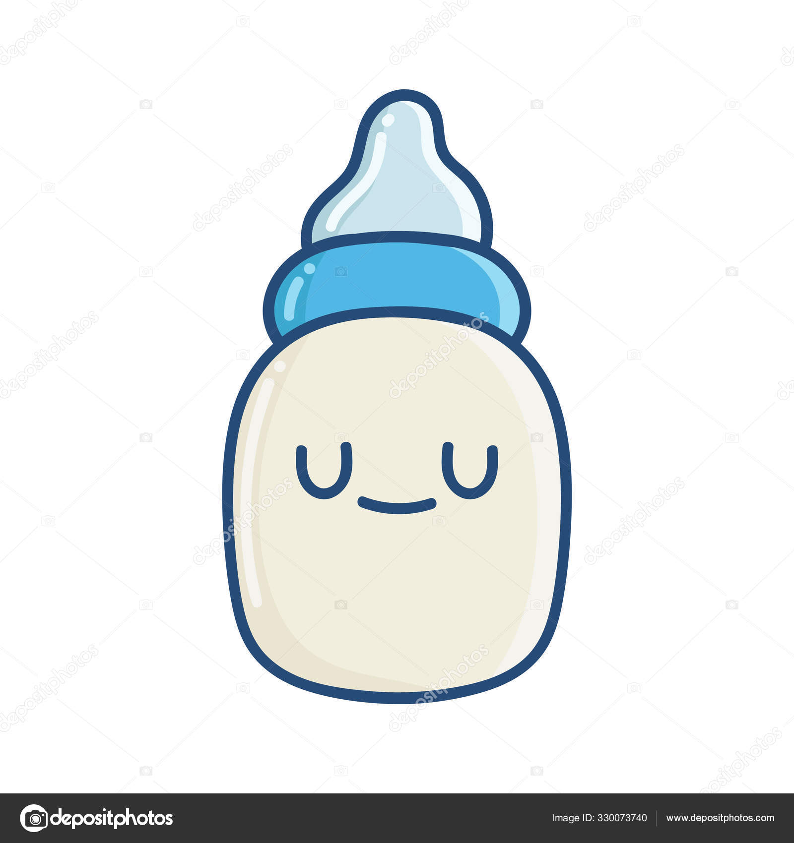 Blauwe Babyfles Cartoon