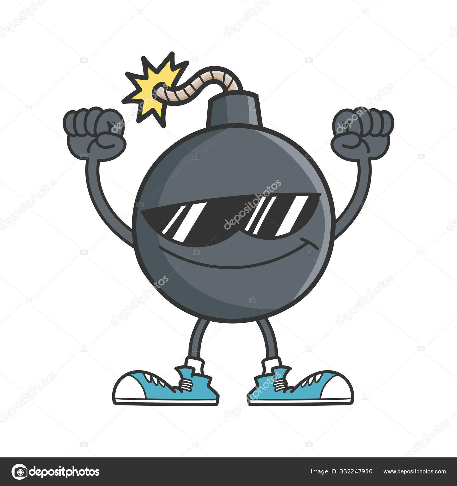 Cheering bomb character with sunglasses Stock Vector Image by ©Mictoon ...