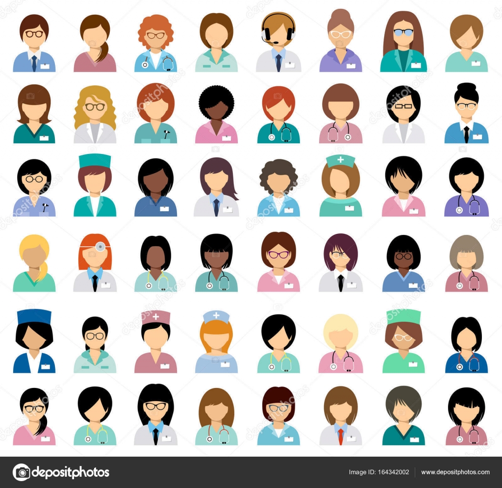Female medical avatars Stock Vector by ©gurZZZa 164342002