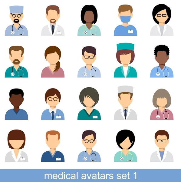 Professional Doctor Avatars Isolated White Background Medicine ...