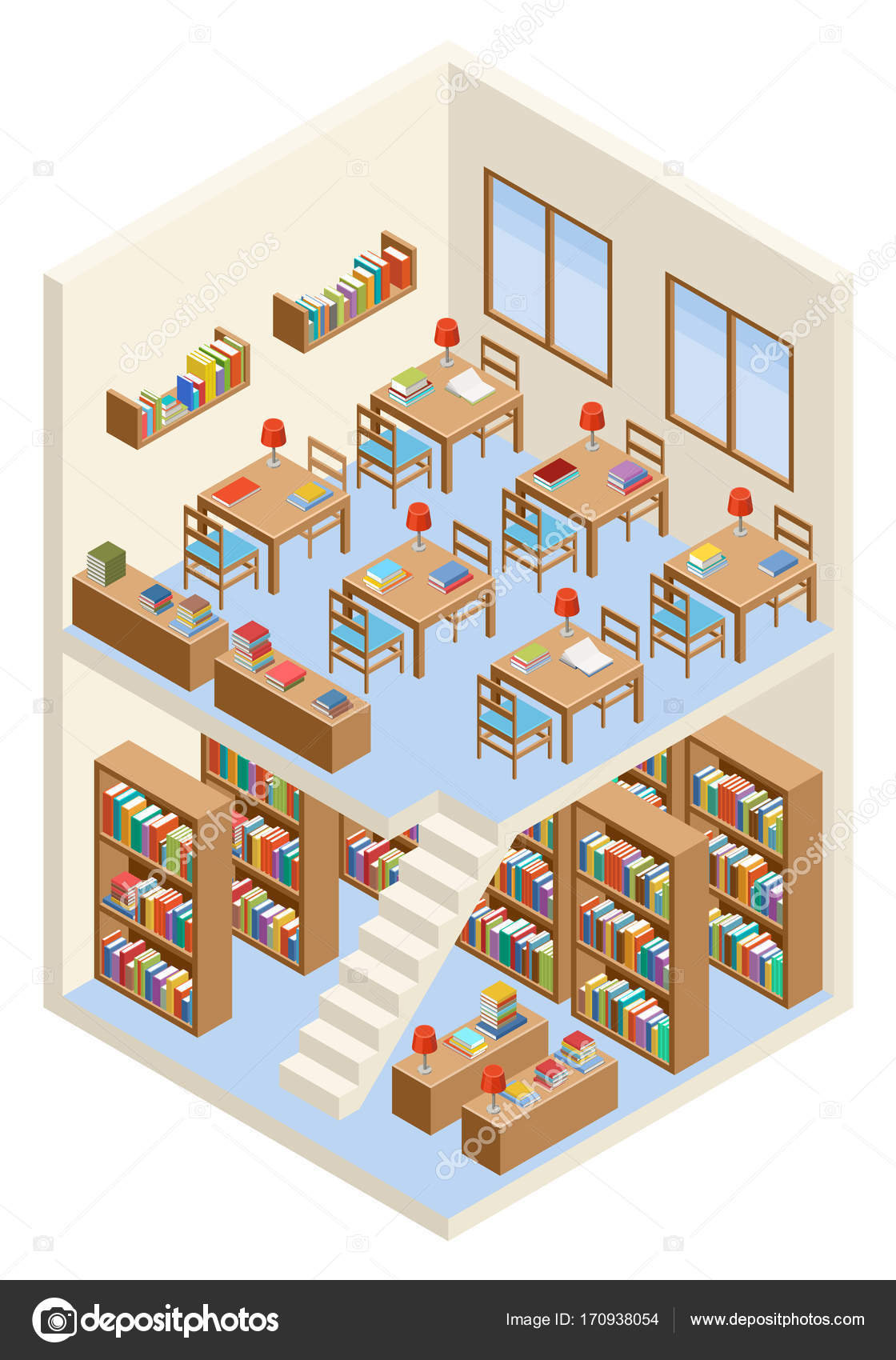 Isometric library and reading room — Stock Vector © gurZZZa #170938054 Isometric library and reading room — Stock Vector © gurZZZa #170938054