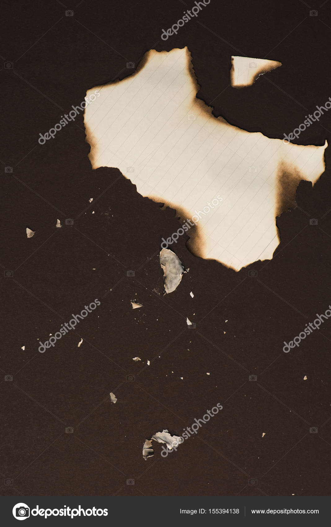 Burned pieces of empty writing paper — Stock Photo © alebloshka #155394138