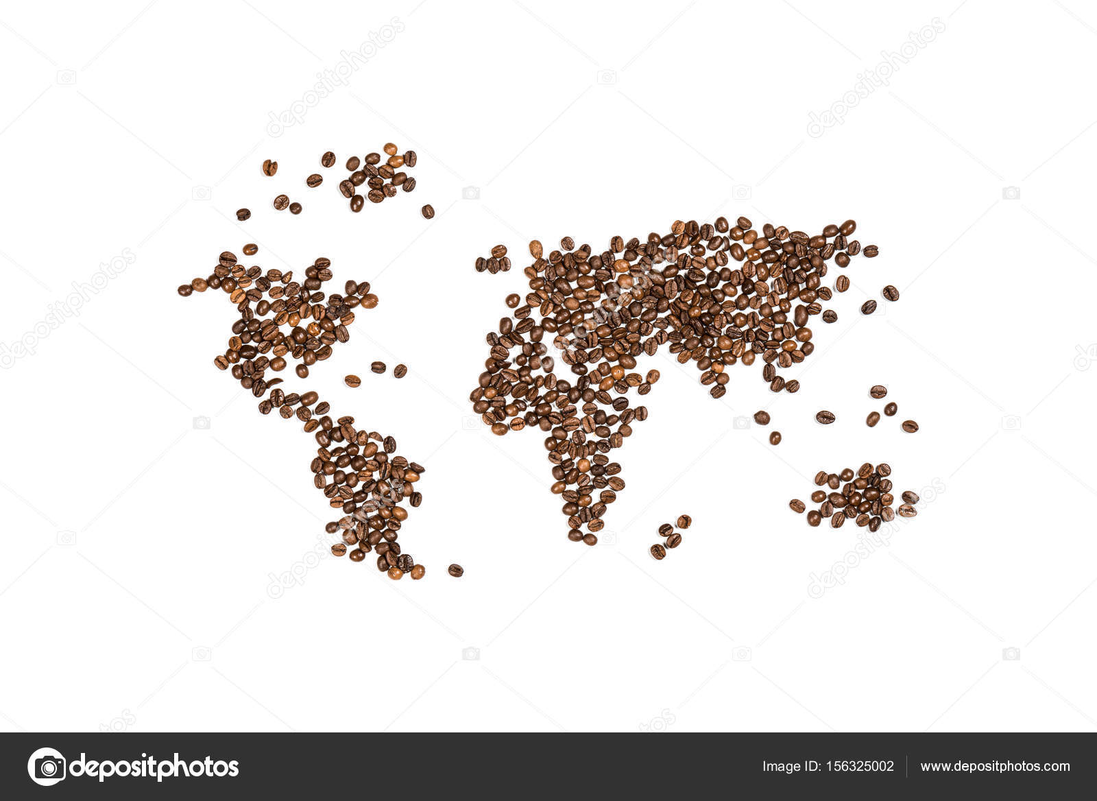 Mapa del mundo hecho de granos de café — Foto de stock © alebloshka ...