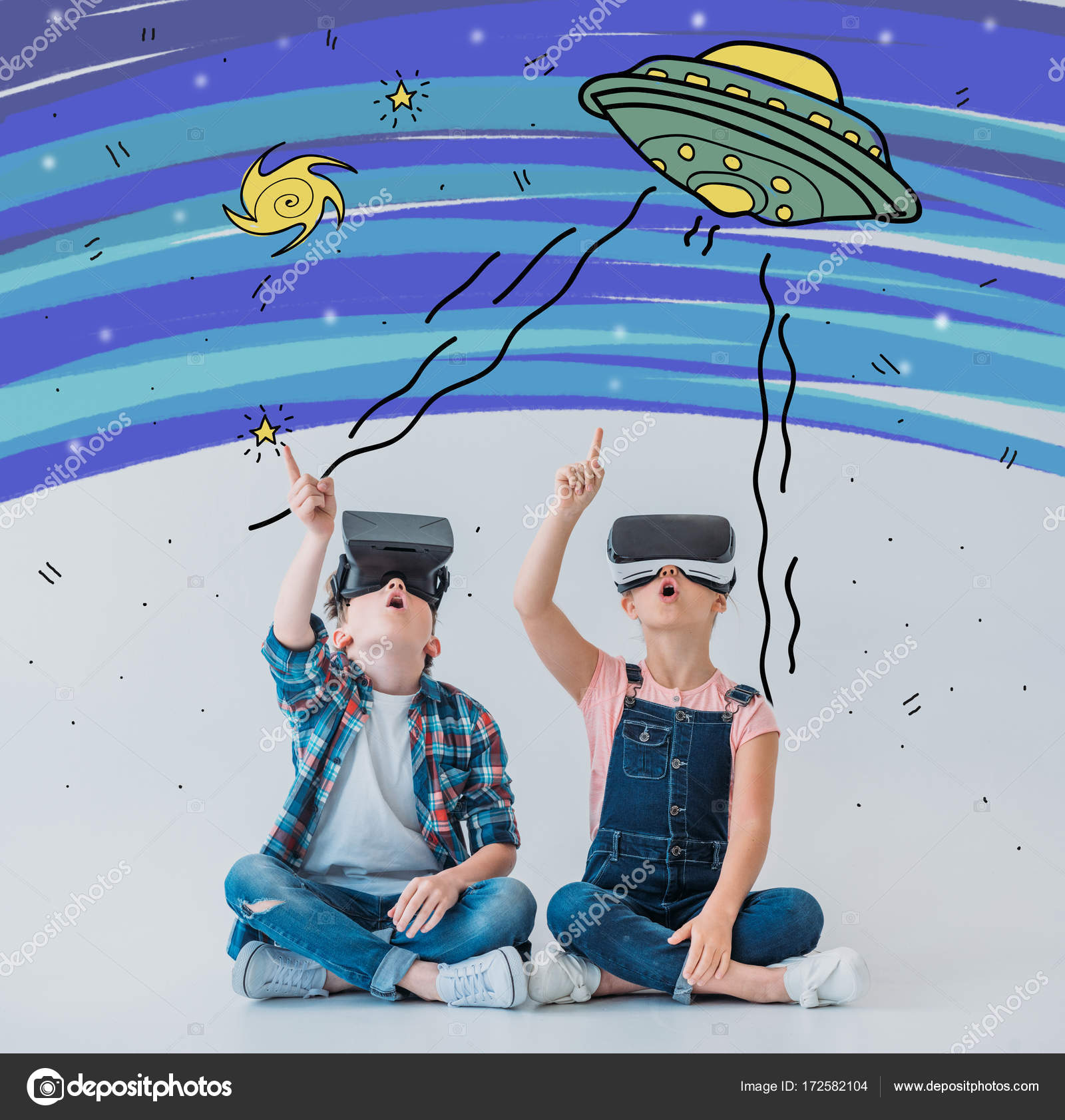 Children using virtual reality headsets — Stock Photo © alebloshka ... Children using virtual reality headsets — Stock Photo © alebloshka ...
