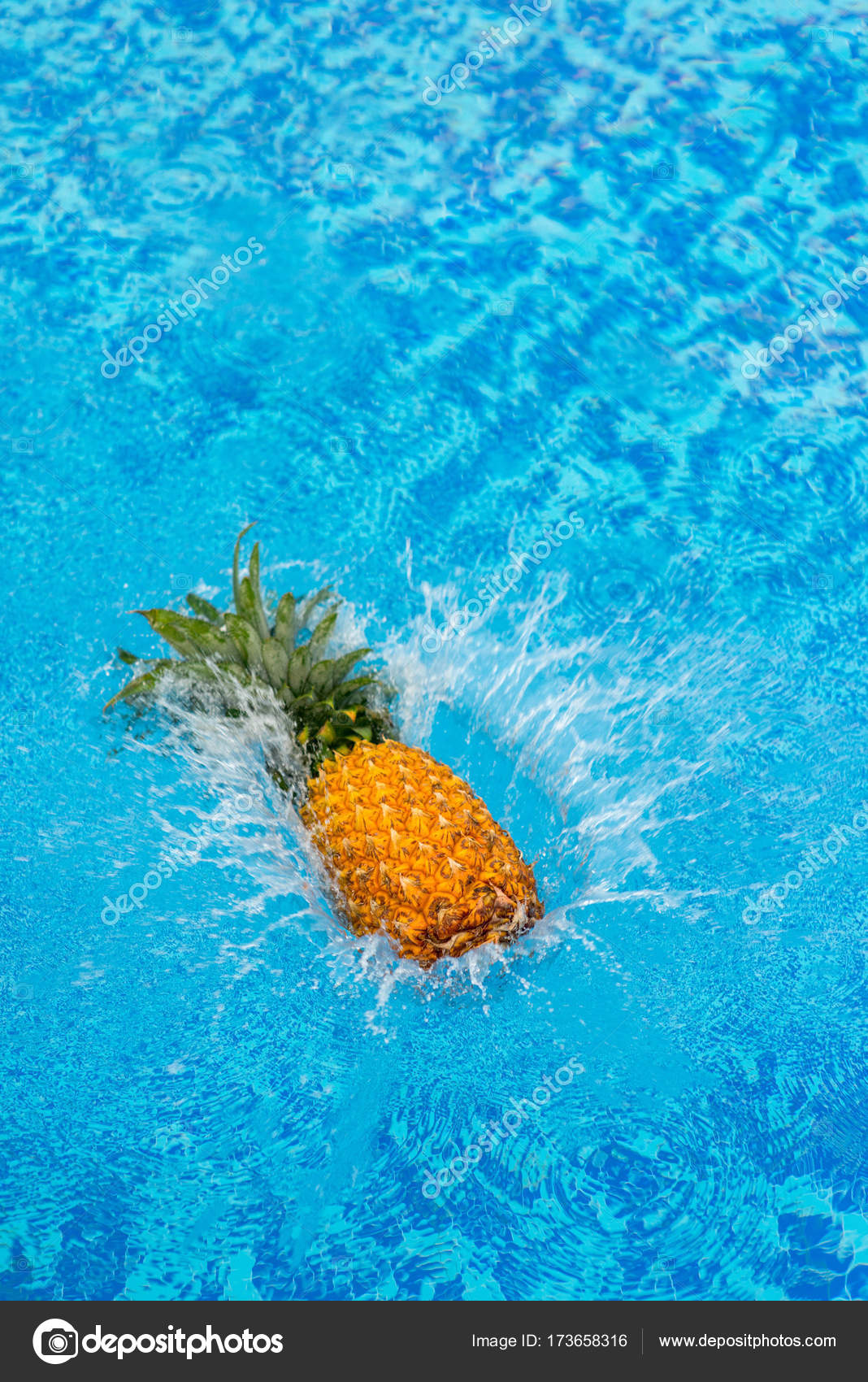 Pineapple falling in water — Stock Photo © alebloshka #173658316