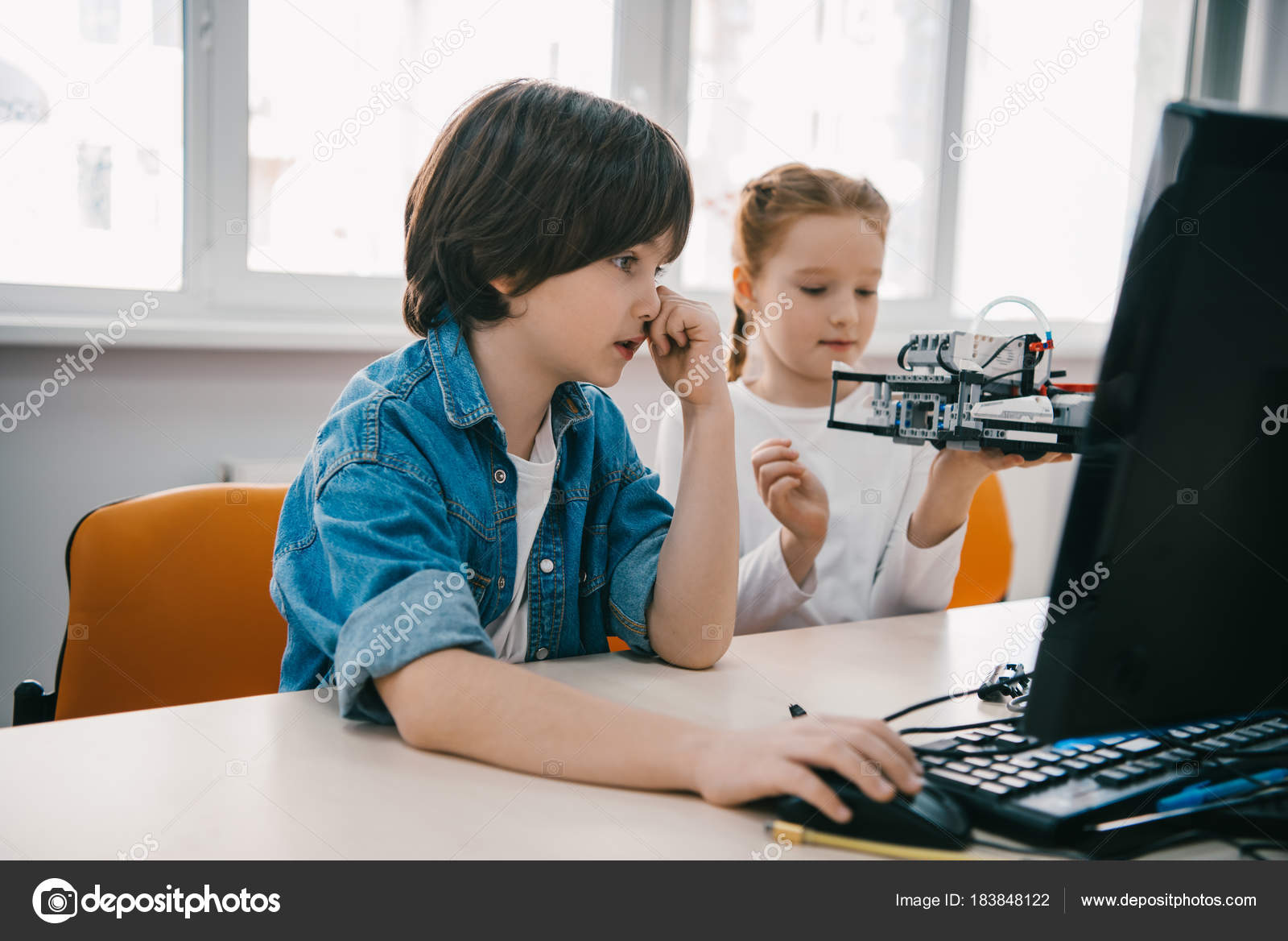 Children Programming Robots Together Stem Education Concept — Stock ...