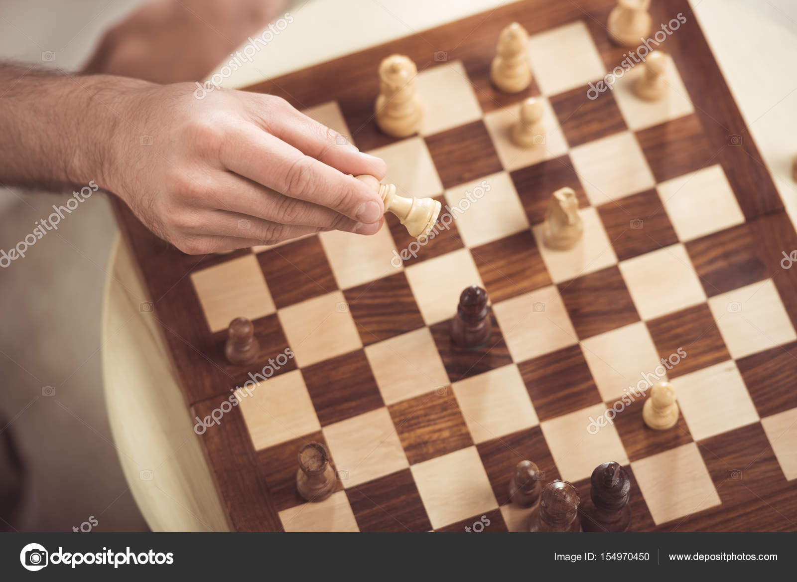 Man playing chess — Stock Photo © GeneGlavitsky #154970450