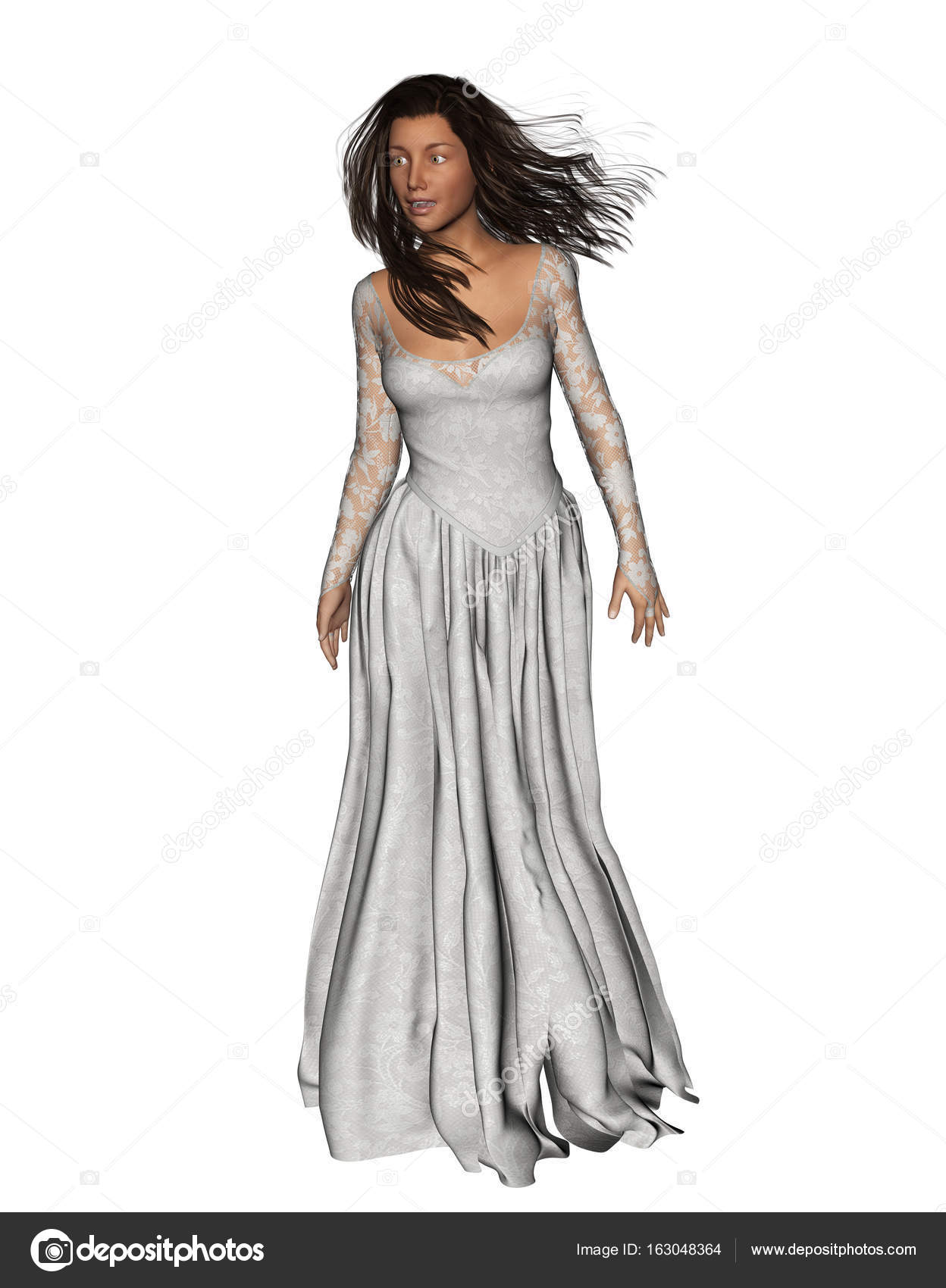 3d rendering of Ghost bride posing for halloween concept background ⬇ ...