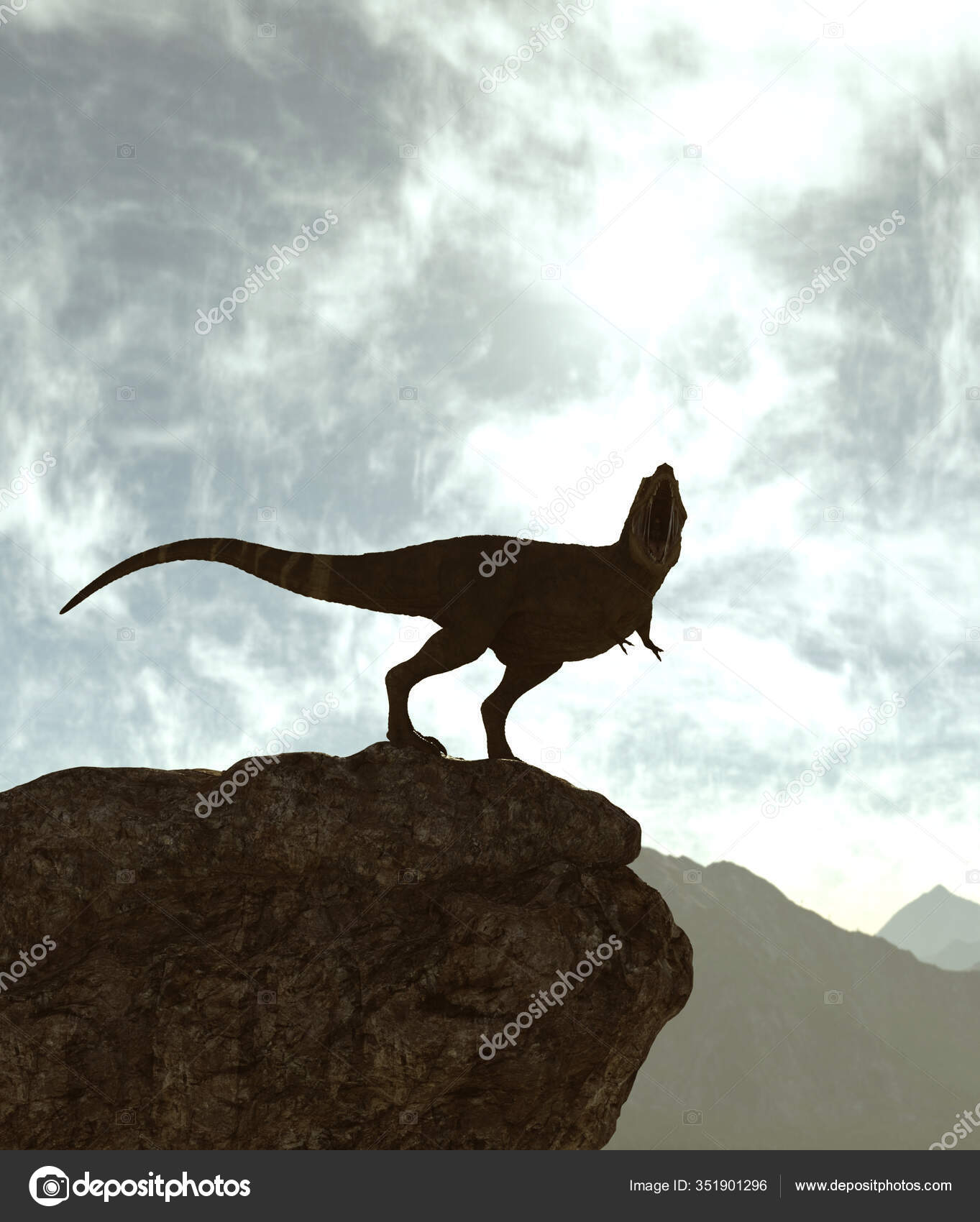 Tyrannosaurus Rex Top Peak Rendering Stock Photo by ©lighthouse 351901296