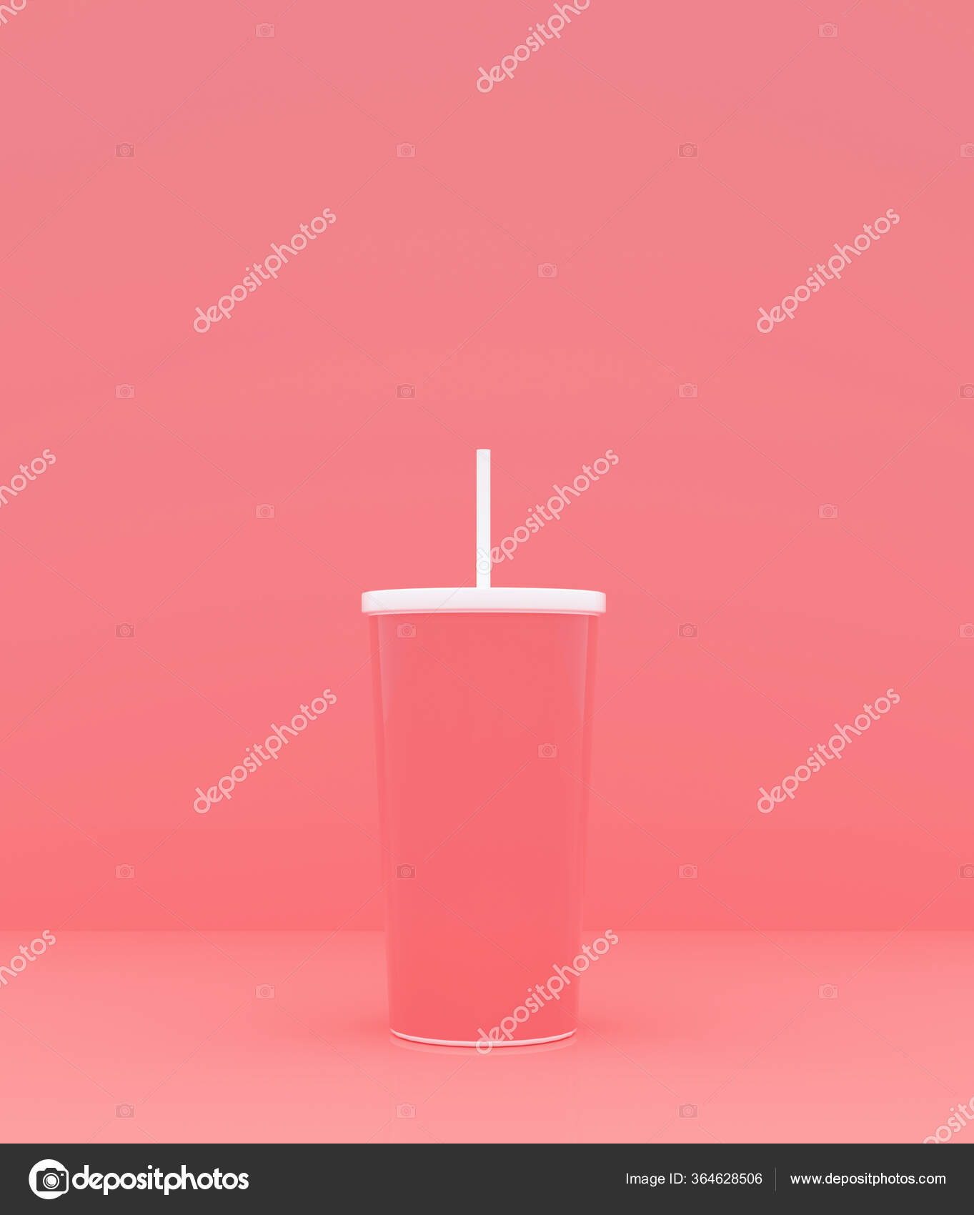 Cup Straw Pastel Color Background Rendering Stock Photo by ©lighthouse ...