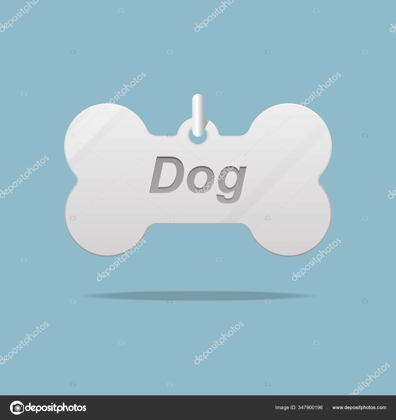 Metal Bone Dog Tag Vector Illustration Stock Vector by ©momoforsale ...