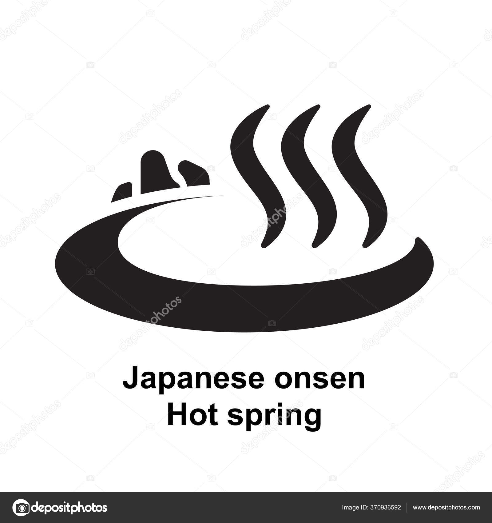 Ikon Onsen Jepang Mengisolasi Gambar Vektor Latar Belakang Putih Vektor ...