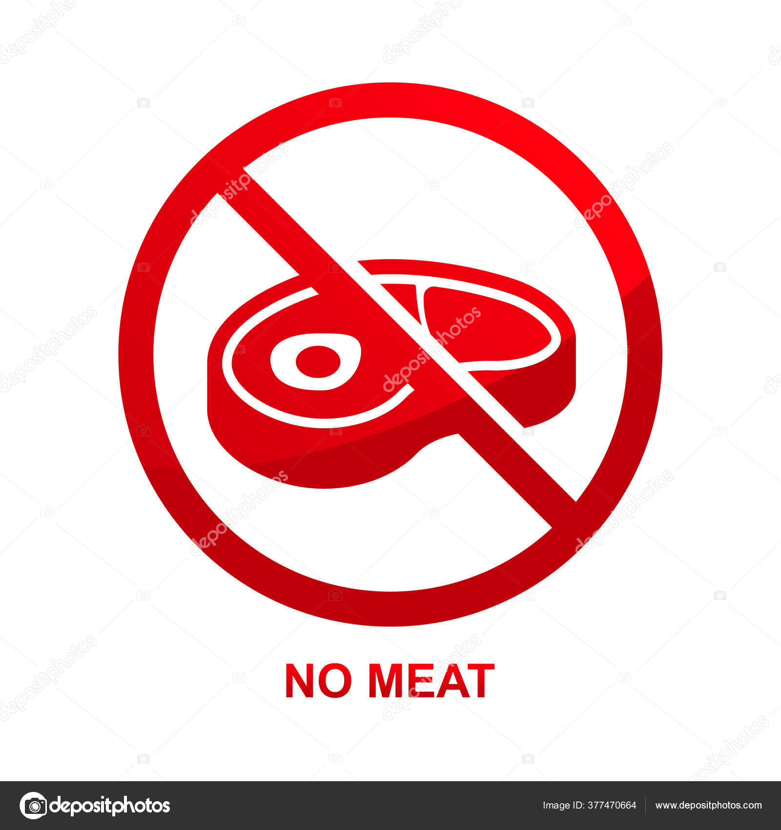 Meat Sign Isolated White Background Vector Illustration Stock Vector ...