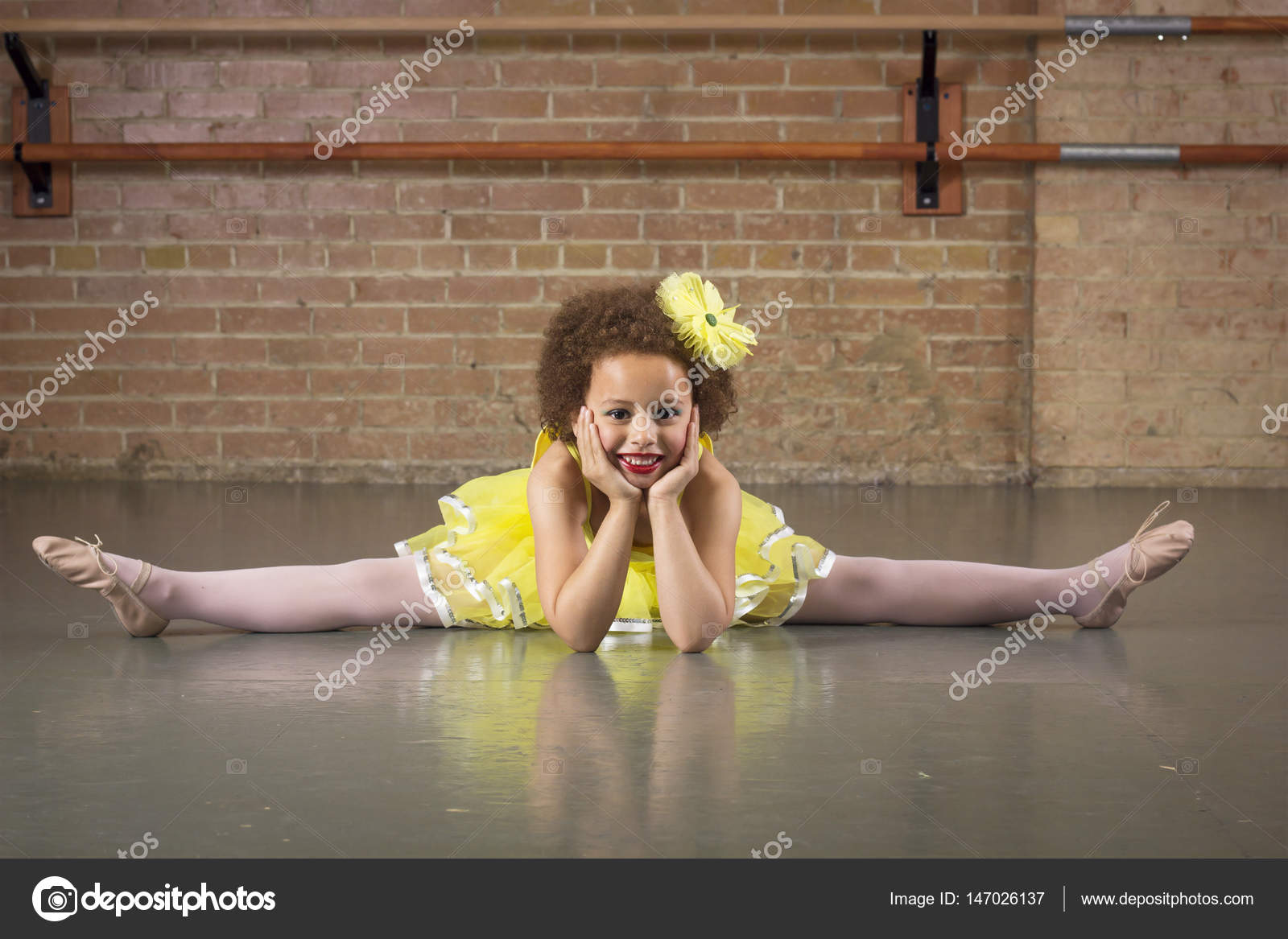 Beautiful little dancer portrait at a dance studio Stock Photo by ...