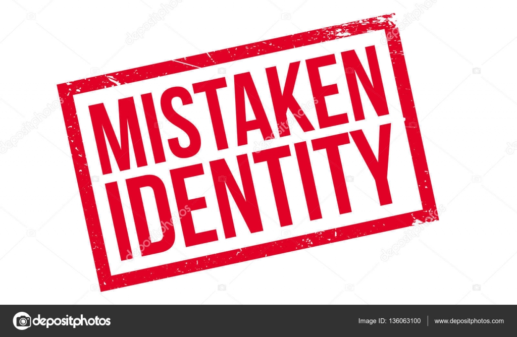 MISTAKEN IDENTITY Sello de goma Vector de stock por ©lkeskinen0 136063100