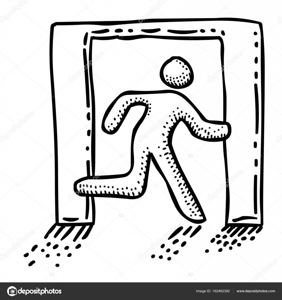 Imagen de dibujos animados del icono de salida. Dejar símbolo Vector de ...