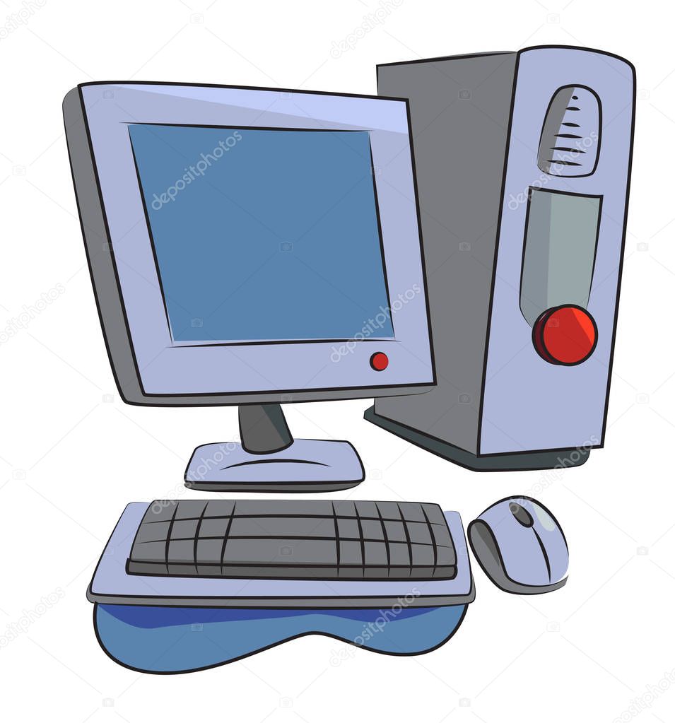 Imagen de dibujos animados de Computer Icon. Símbolo PC 2024