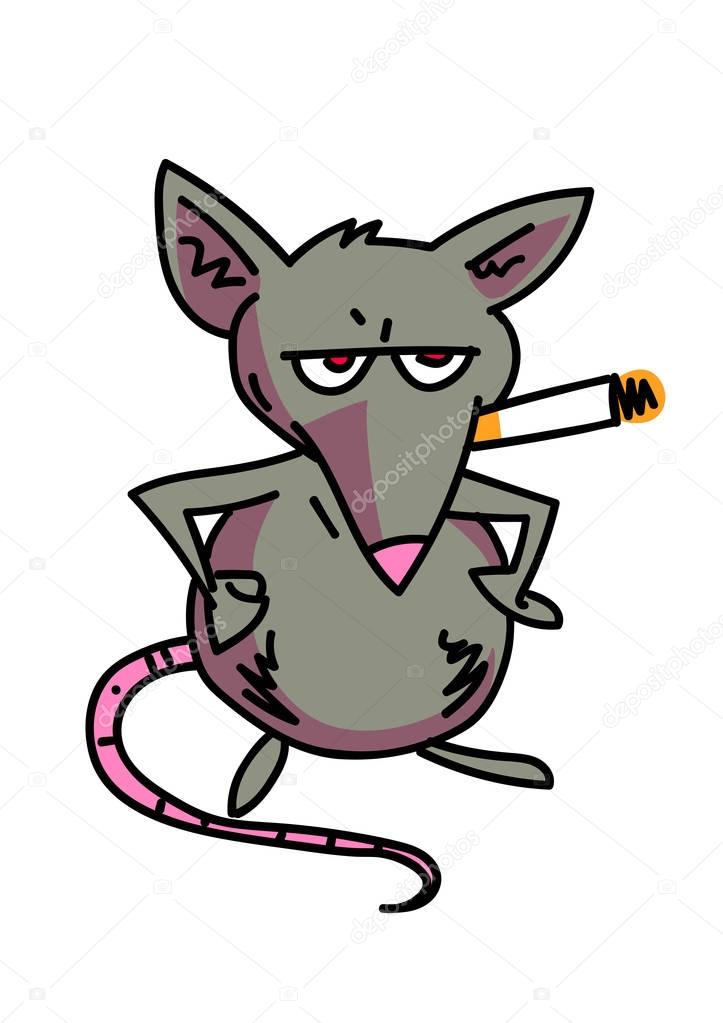 Rata fumar cigarrillos dibujos animados 2022