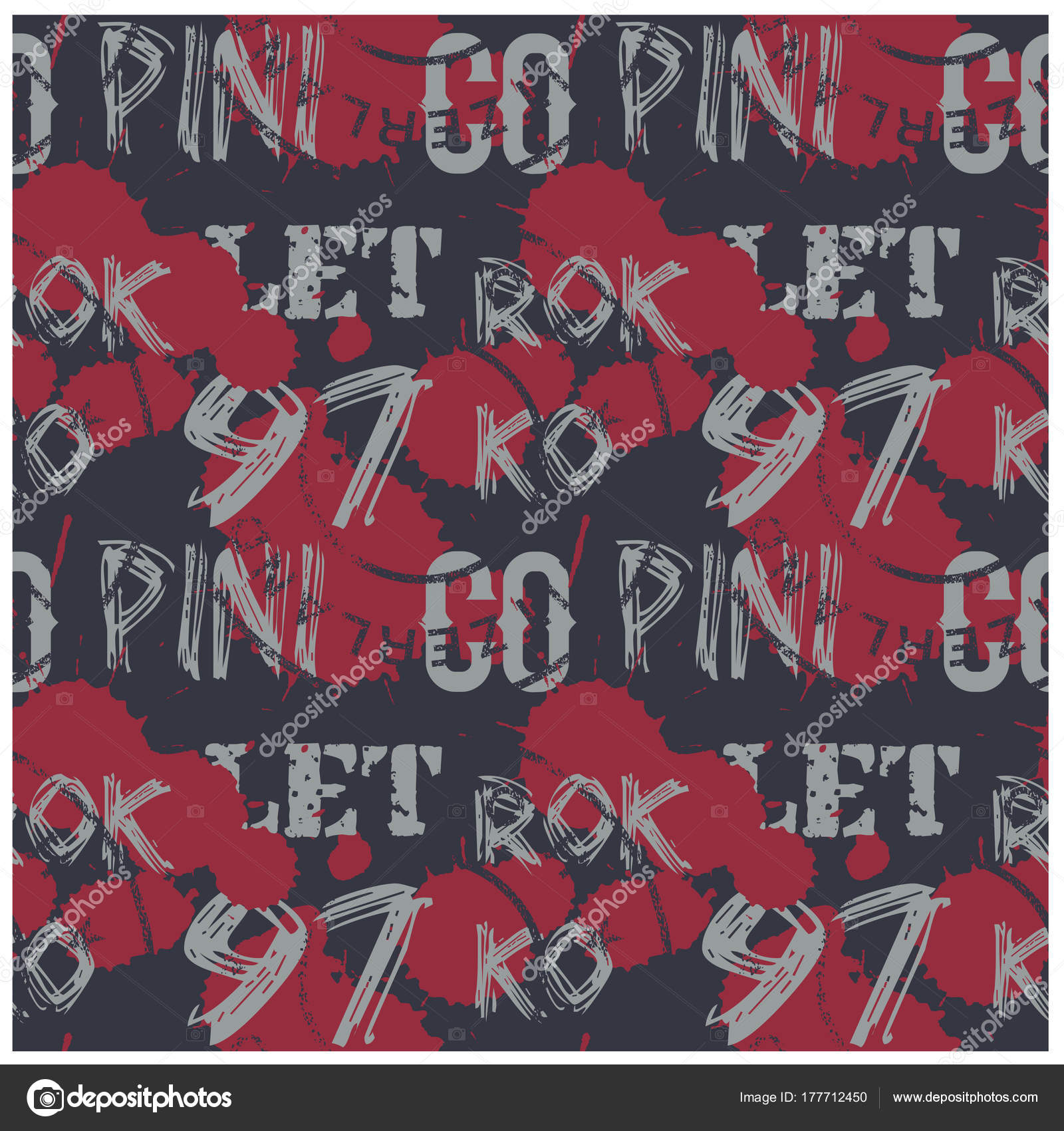 Letters and numbers abstract seamless pattern ⬇ Vector Image by ...