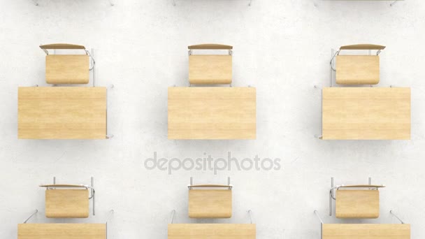 Wood School Desk Top View