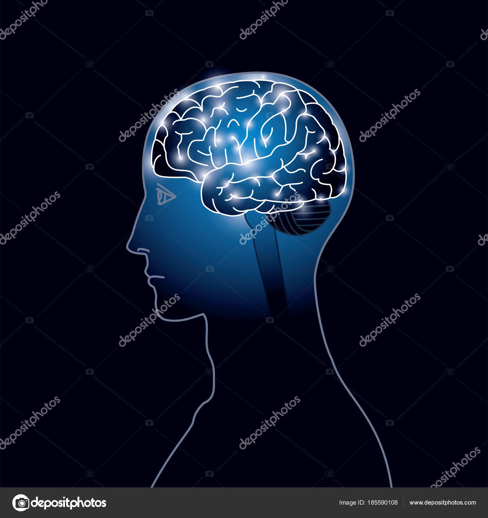 Image Brain Electrical Signal Stock Vector by ©alphabetMN 185590108