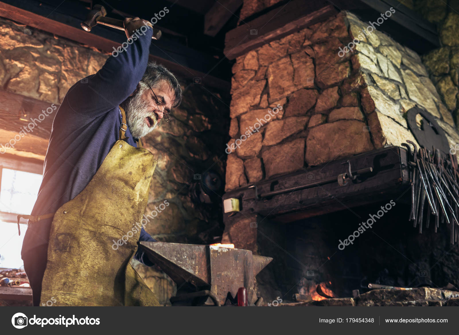 Senior Blacksmith Forge Iron Work Stock Photo by ©adriaticphoto 179454348