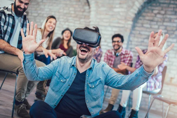 Business people making team training exercise during team building ...