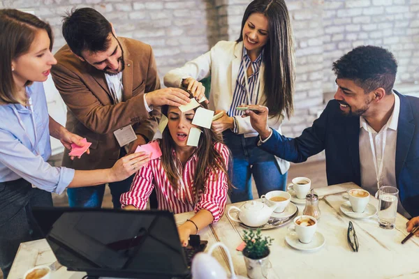 Beautiful businesswoman at workplace, ignoring work, not listening to ...