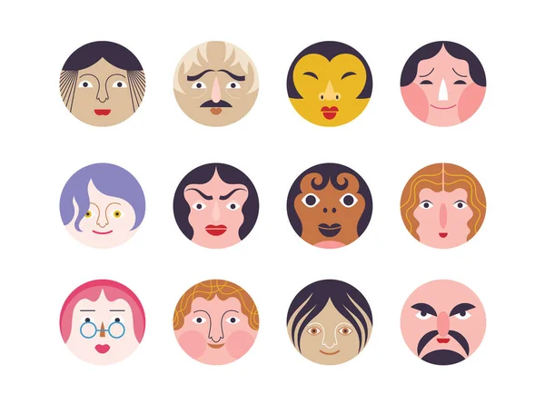 Collection Creative Characters Colorful Background Stock Vector Image ...