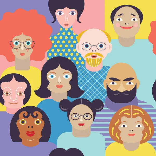 Collection Creative Characters Colorful Background Stock Vector Image ...