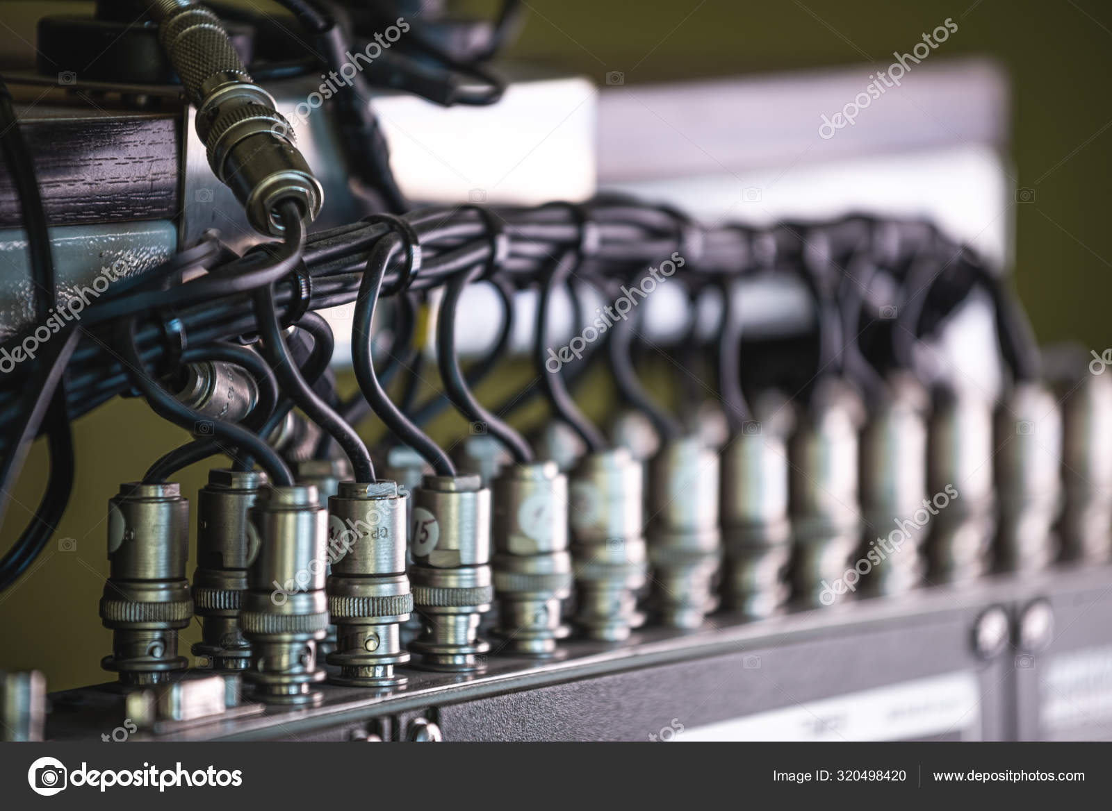 Close-up side view of a wire and a numbered plug Stock Photo by ...