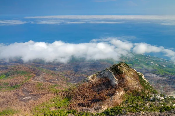 Photo from top of mountain, beautiful horizon — Stock Photo ...
