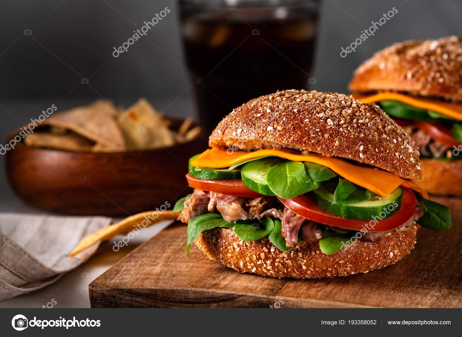 American Rustic Burger Cheddar Beef Salad Vegetable Original Homemade ...