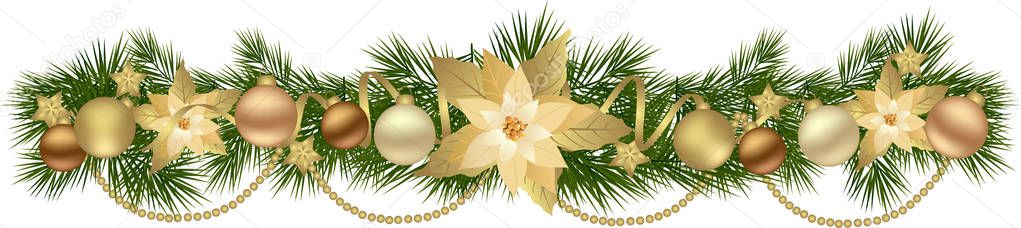 Kerst slingers met spar takken — Stockvector © monicaodo #128951640