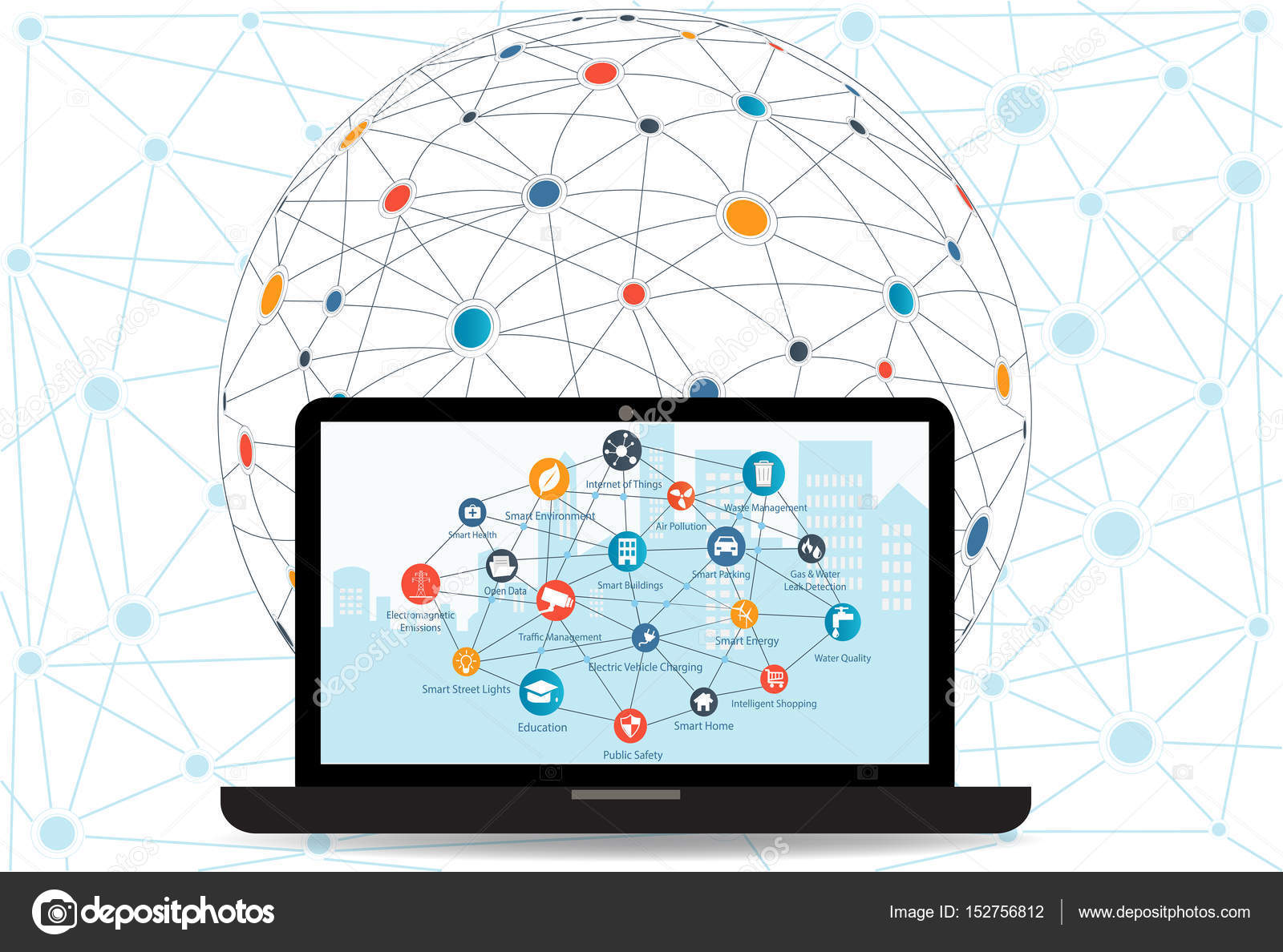 Internet networking concept and Cloud computing technology Stock Vector ...