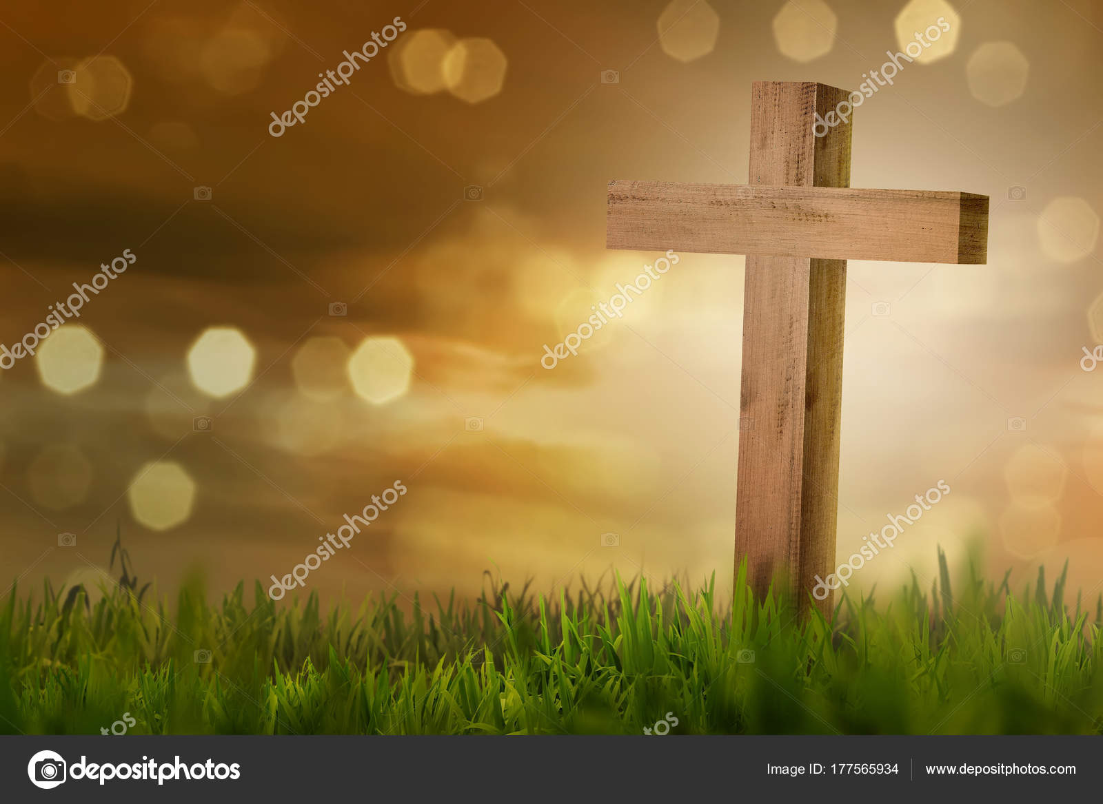 Holy Cross Field Green Grass Blur Light Background Stock Photo by ...