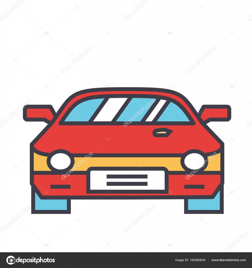 Race car, racing concept. Line vector icon. Editable stroke. Flat ...