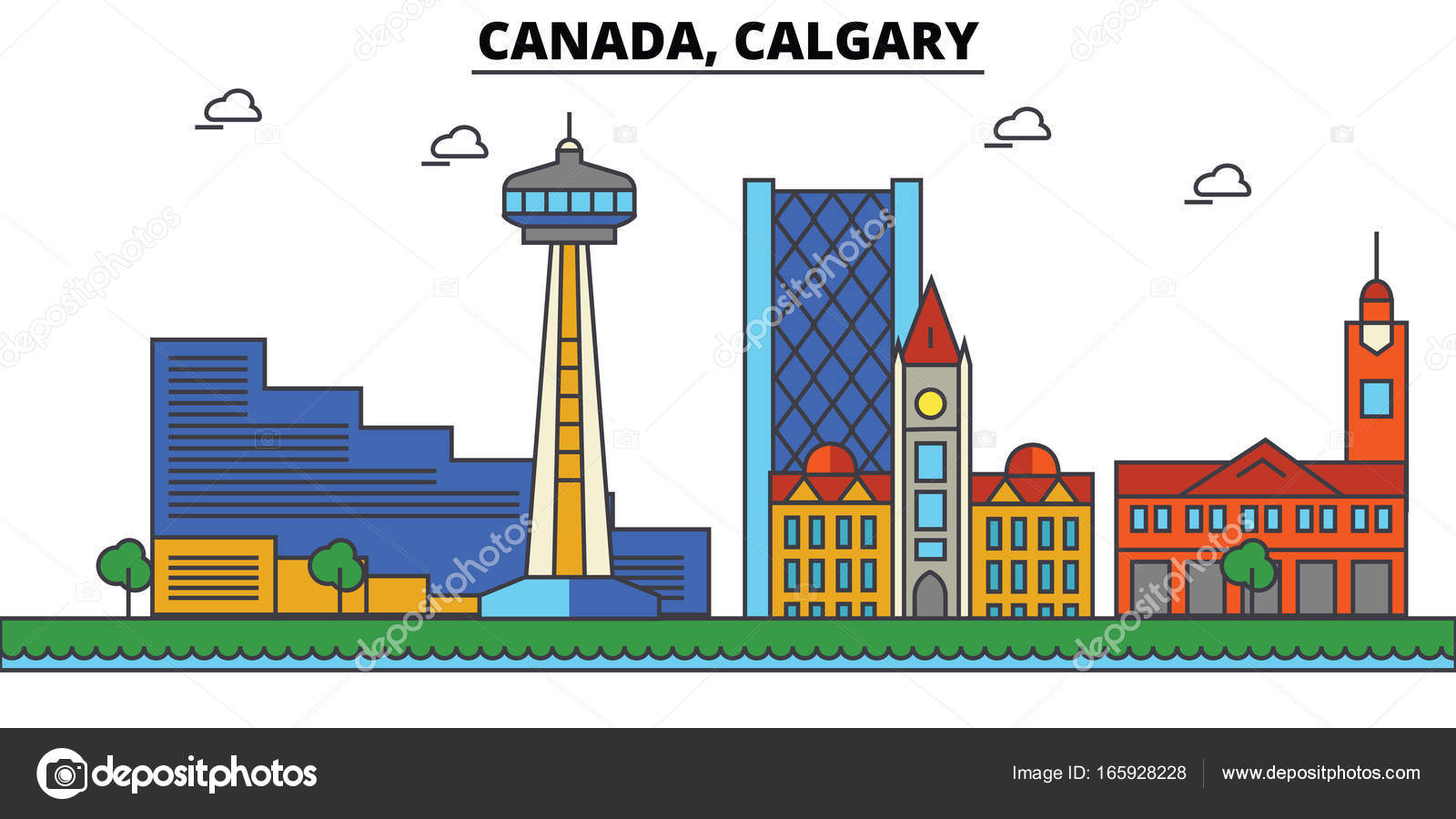 Canada, Calgary. City skyline: architecture, buildings, streets ...